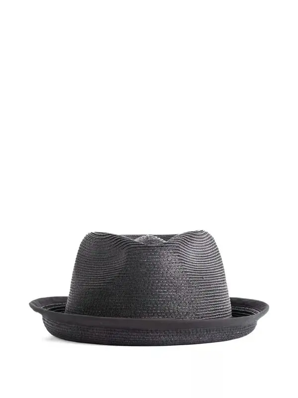 CASEY CASEY Straw Fedora Hat - Black