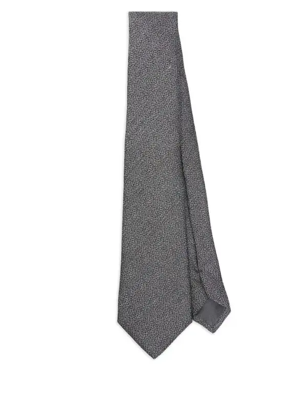 Giorgio Armani Speckled Silk-mohair Tie - Grey
