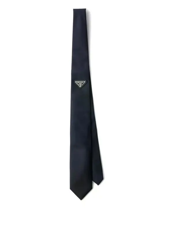 Prada Triangle Logo Neck Tie - Blue