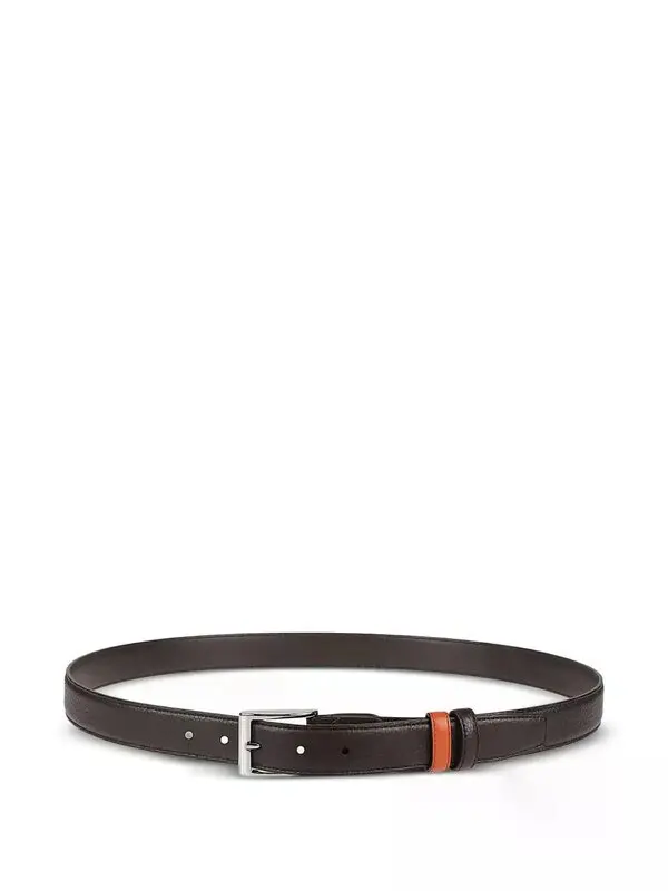 Hogan Grained-leather Buckle Belt - Black