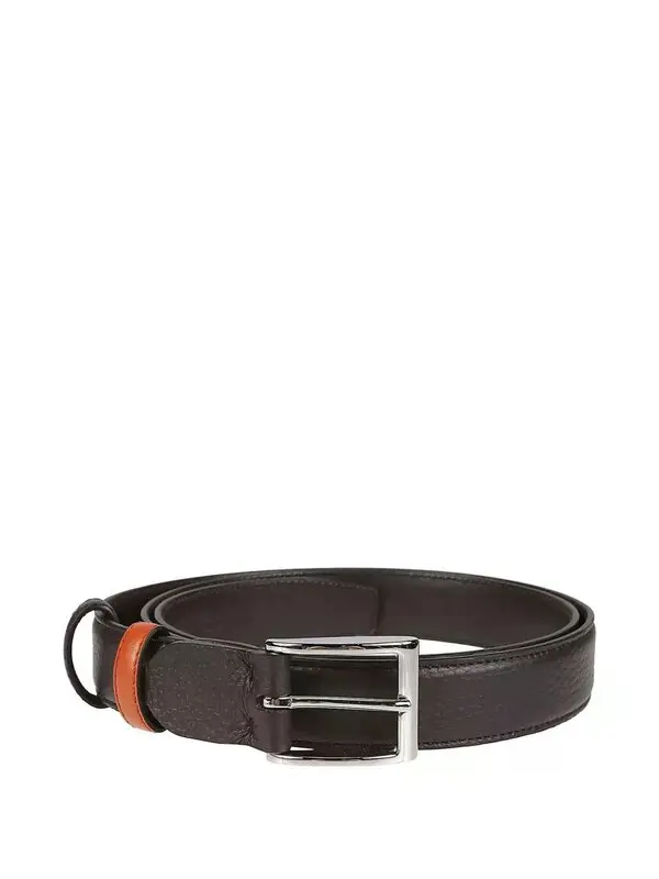 Hogan Grained-leather Buckle Belt