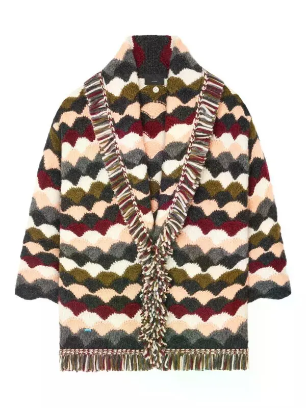 Alanui Wave Pattern Fringed Cardigan