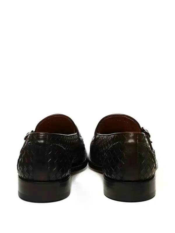 DOUCAL'S Woven Leather Monk Shoes