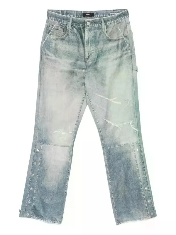 PURPLE BRAND Button-fastening Distressed Jeans