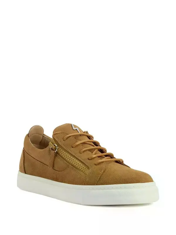 GIUSEPPE ZANOTTI Frankie Zip-fastening Suede Trainers - Neutrals