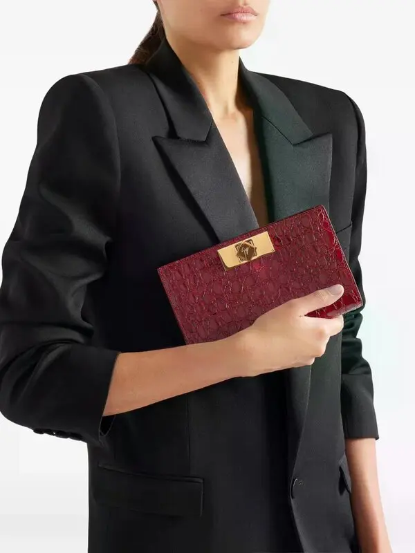 GIUSEPPE ZANOTTI Clasp Clutch - Red