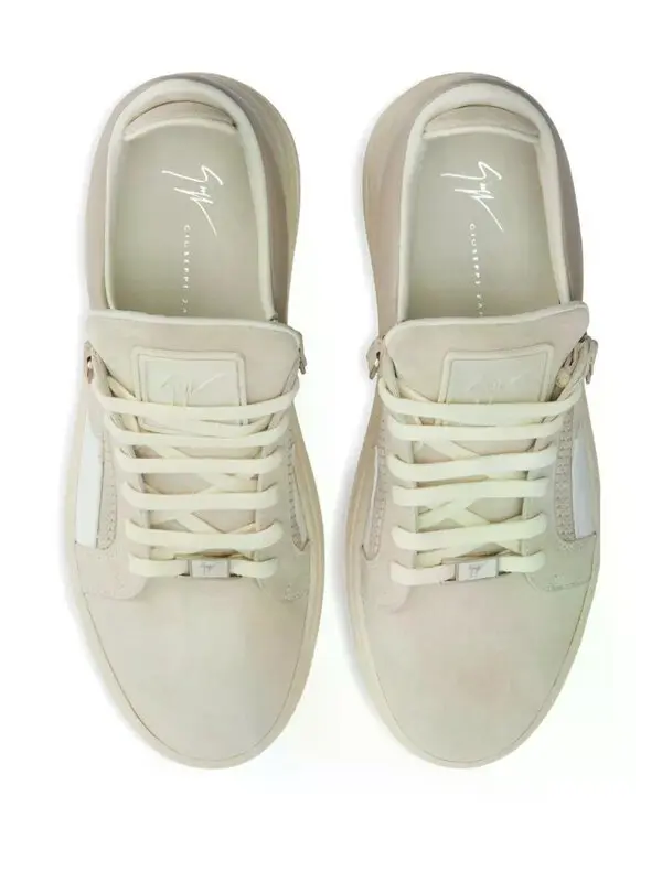 GIUSEPPE ZANOTTI Panelled Sneakers With Zip Detail - Neutrals