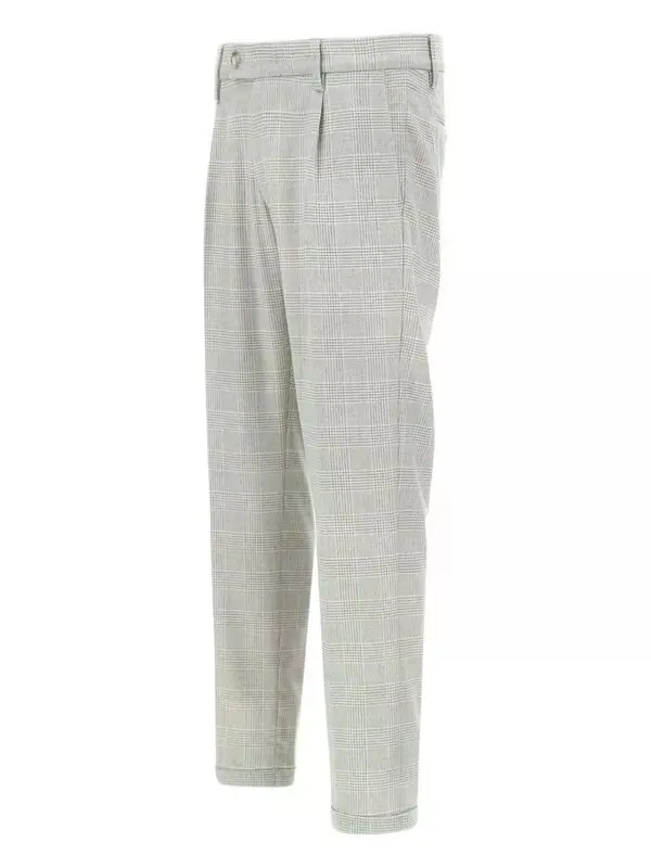 RE-HASH Check-pattern Pleat-detailed Trousers