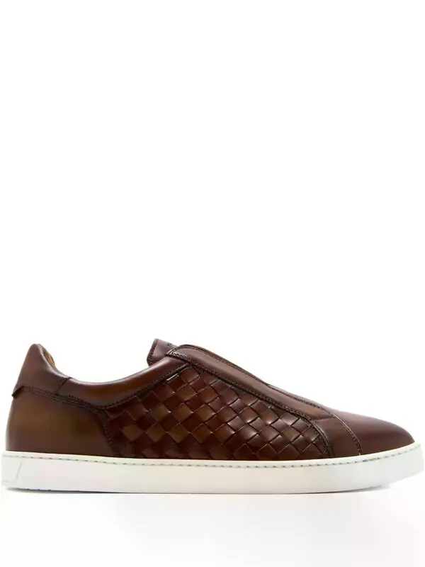 Magnanni Woven Leather Slip-on Sneakers - Brown