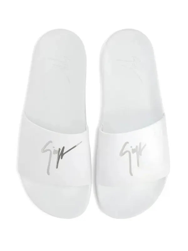 GIUSEPPE ZANOTTI Brett Logo-print Slides - White