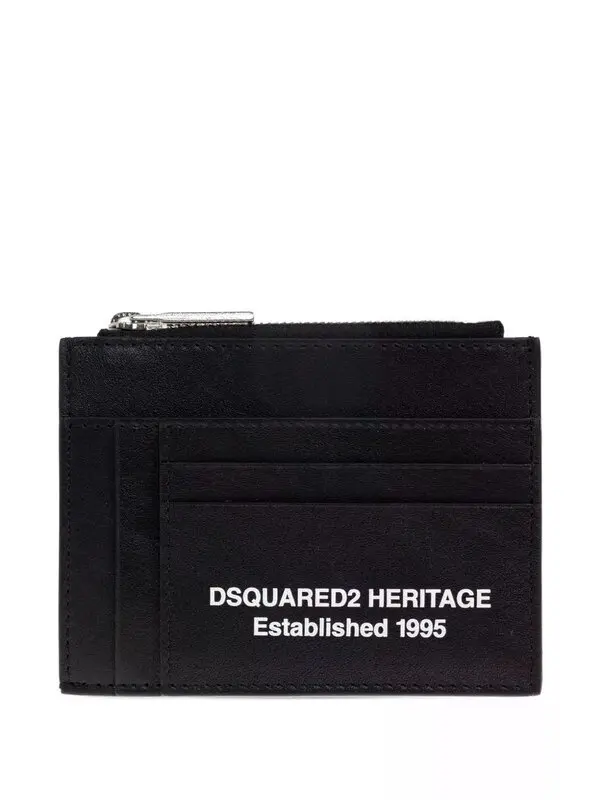 Dsquared2 Zip-top Leather Cardholder - Black