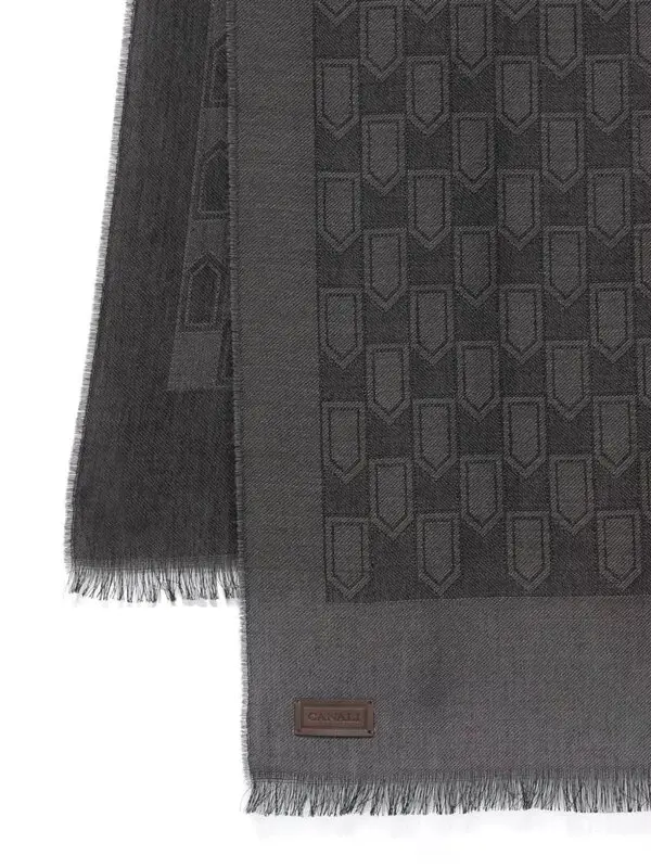 Canali Shield-pattern Fringed Scarf