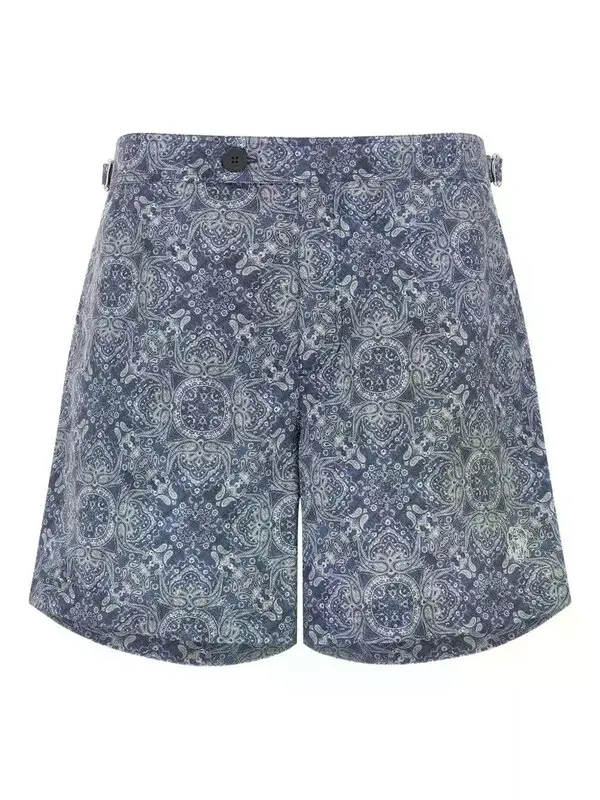 Brunello Cucinelli Paisley-print Swim Shorts - Blue