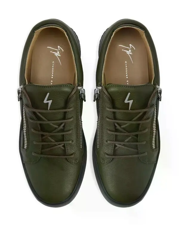 GIUSEPPE ZANOTTI Frankie Zip-detail Leather Sneakers