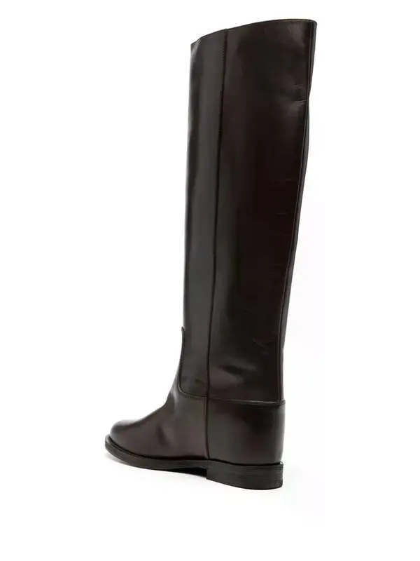 VIA ROMA 15 Logo-plaque Leather Boots