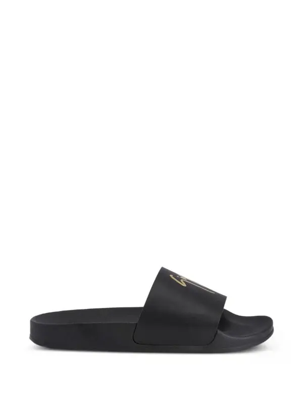 GIUSEPPE ZANOTTI Brett Logo-embellished Leather Slides