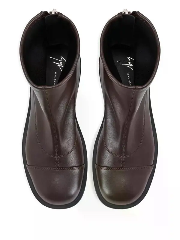 GIUSEPPE ZANOTTI Junney Zip-detail Ankle Boots - Brown