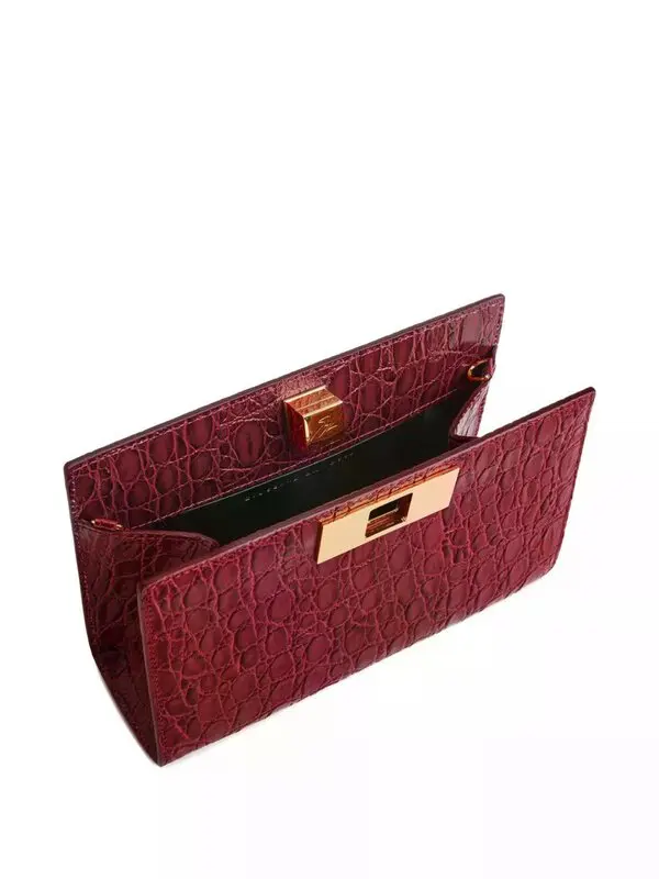 GIUSEPPE ZANOTTI Crocodile-embossed Clasp Clutch