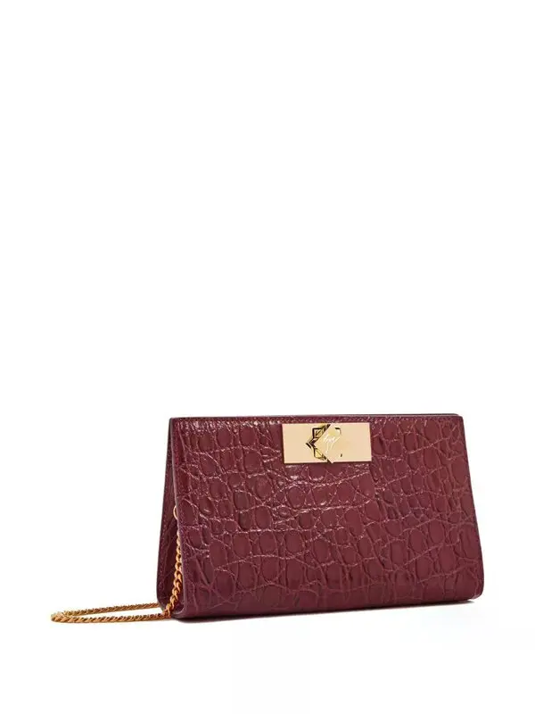 GIUSEPPE ZANOTTI Crocodile-embossed Clasp Clutch