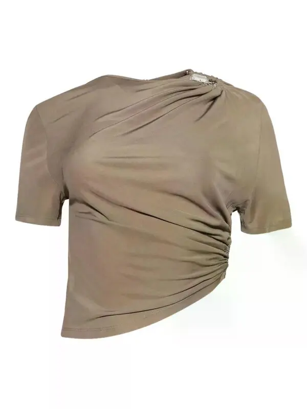 Christopher Esber Ruched Ring-detail Tee - Neutrals