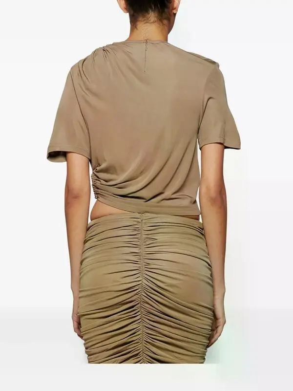 Christopher Esber Ruched Ring-detail Tee - Neutrals