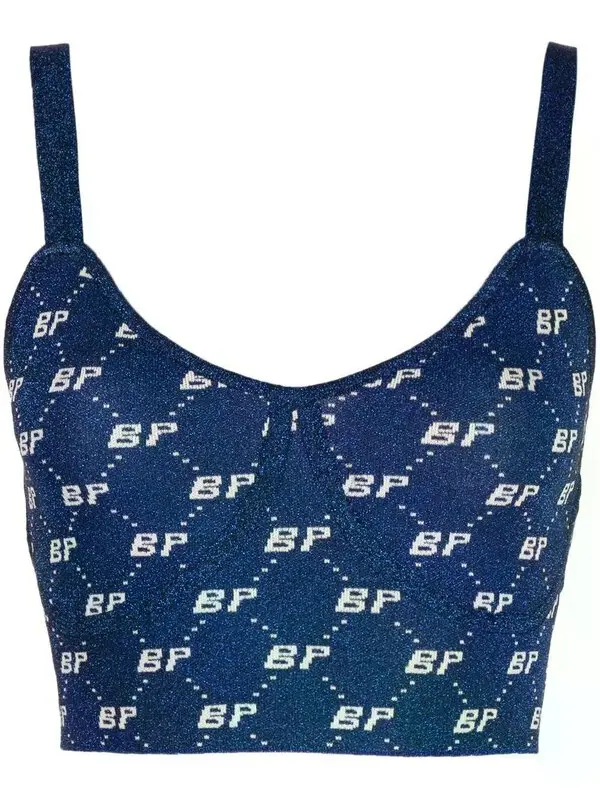 Baum Und Pferdgarten Intarsia-knit Logo Cropped Vest - Blue