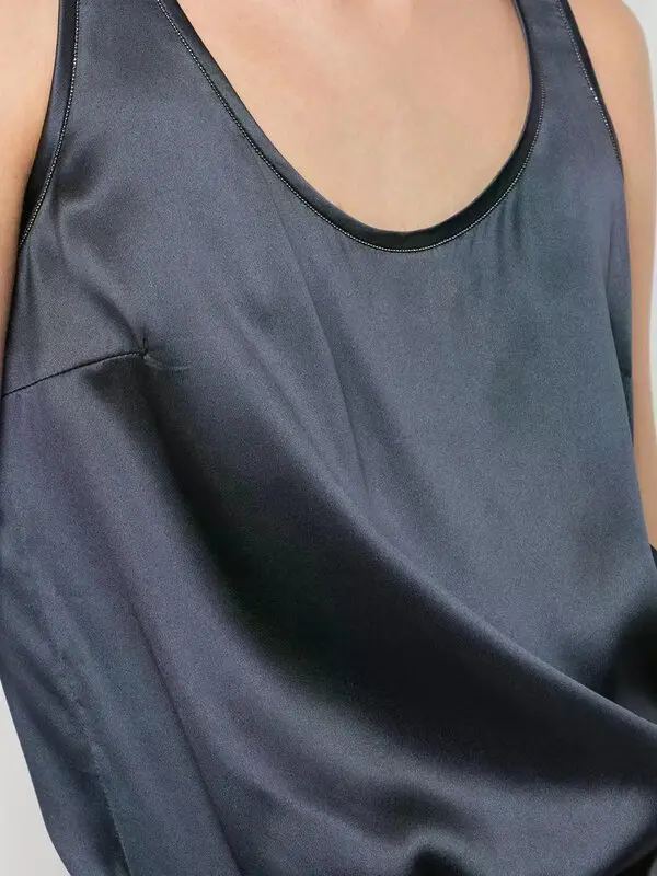 Brunello Cucinelli Silk Tank Top - Blue
