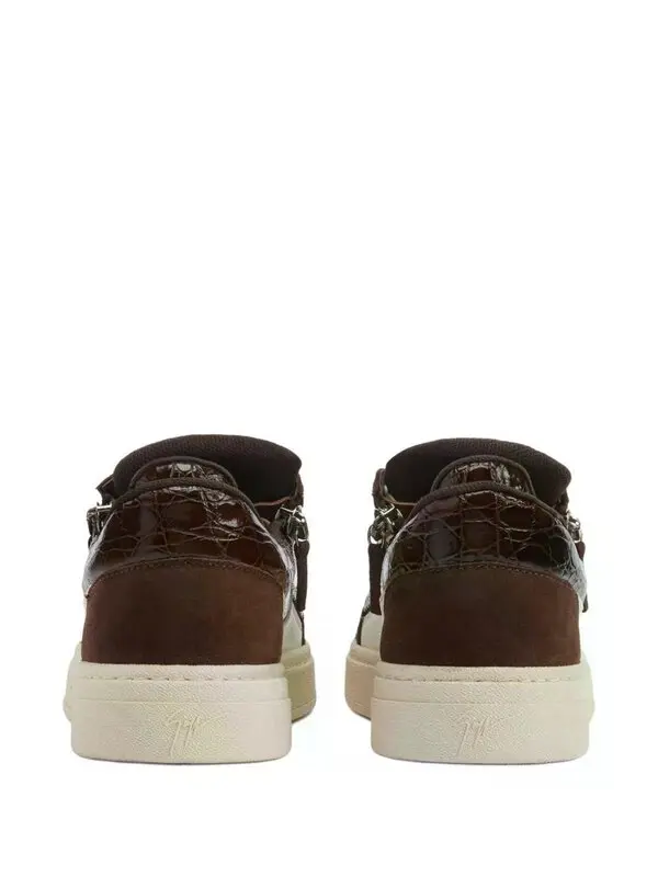 GIUSEPPE ZANOTTI Panelled Zip-detail Sneakers - Brown