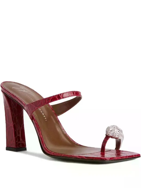 GIUSEPPE ZANOTTI 90mm Iconic Ring Crocodile-effect Sandals