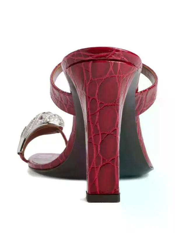 GIUSEPPE ZANOTTI 90mm Iconic Ring Crocodile-effect Sandals