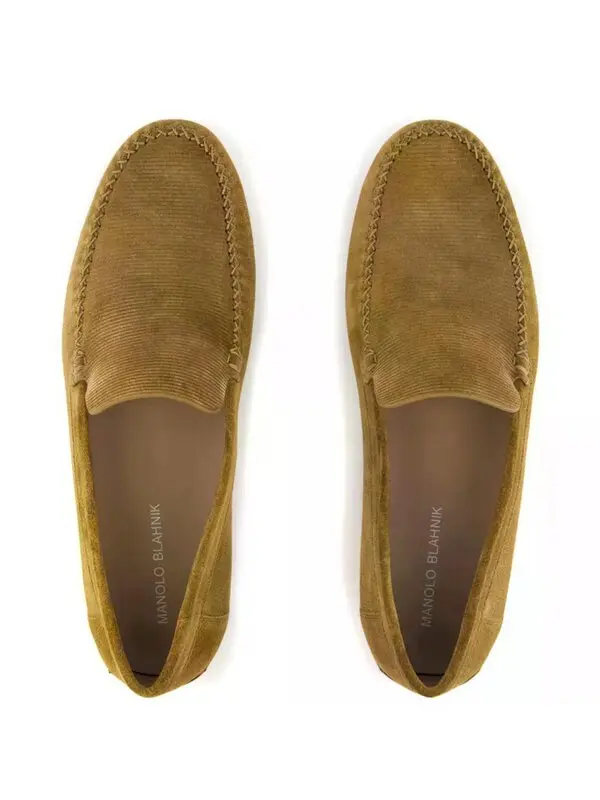 Manolo Blahnik Alder Roberi Suede Loafers - Brown