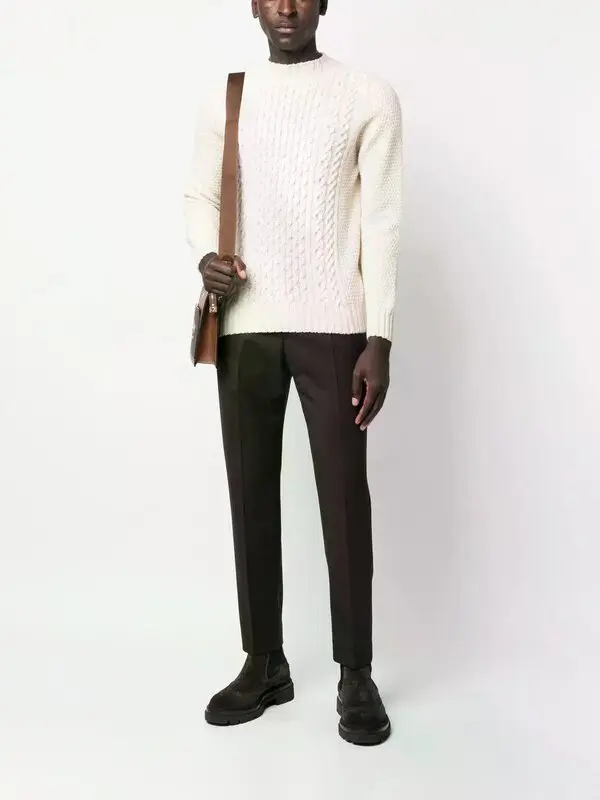 DRUMOHR Cable-knit Fitted Jumper - Neutrals