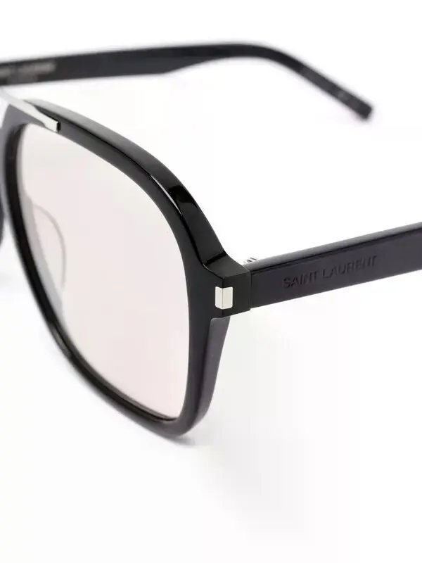 Saint Laurent Square-frame Pilot Glasses - Black