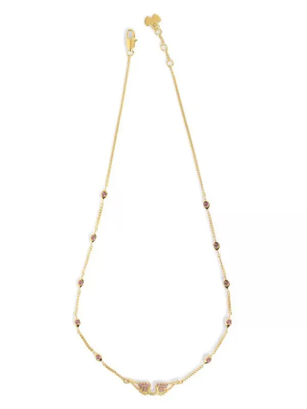 Zadig&Voltaire Crystal-embellished Wings Pendant Necklace - Gold