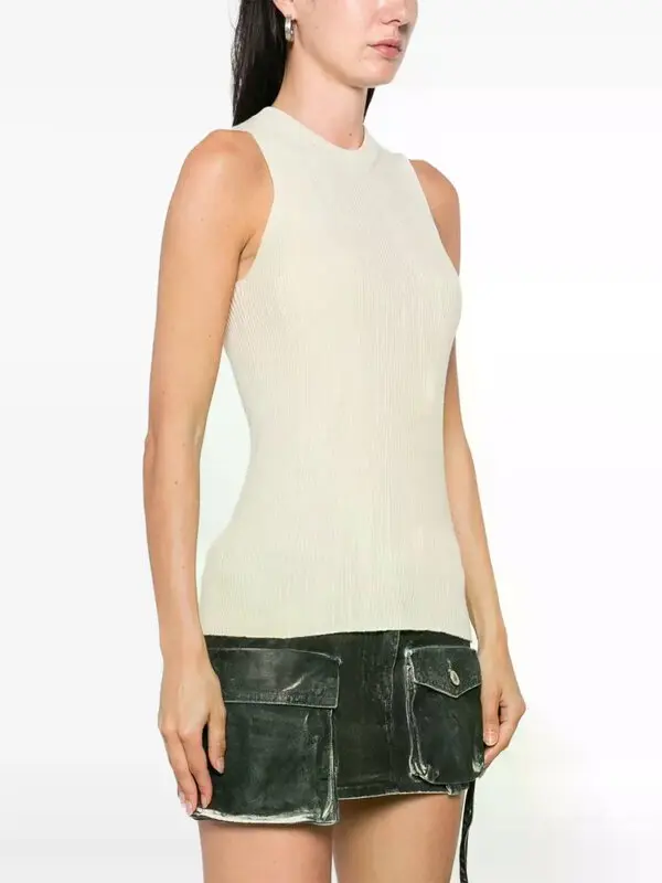 Rick Owens Ribbed Sleeveless Top - Neutrals