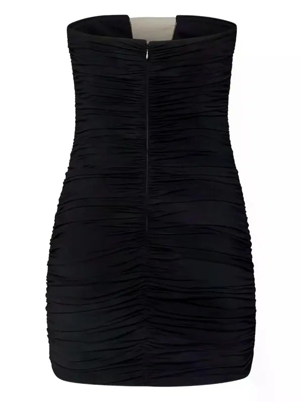NENSI DOJAKA Draped Mesh-insert Mini Dress - Black