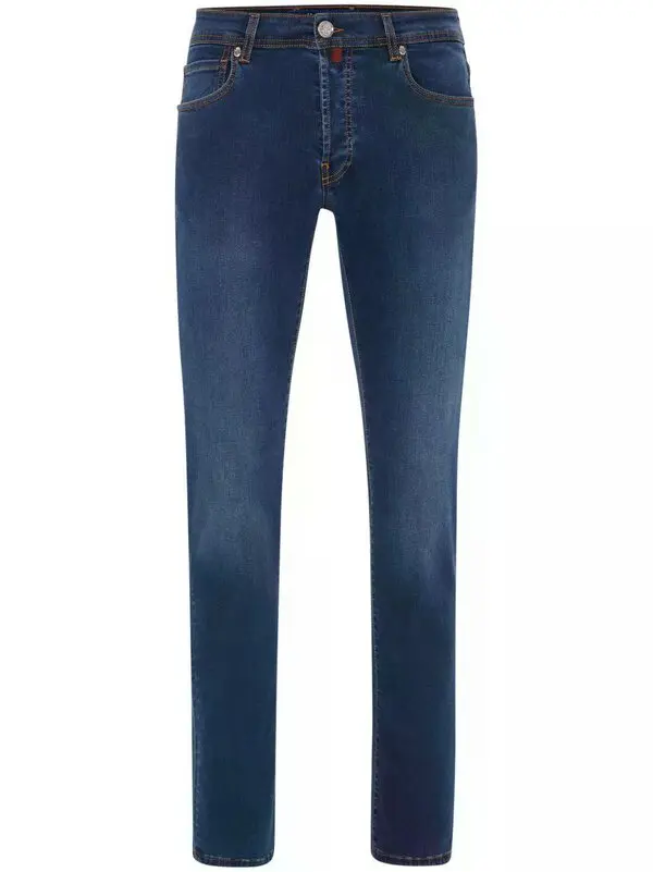 BILLIONAIRE Logo-embroidered Straight-cut Jeans - Blue