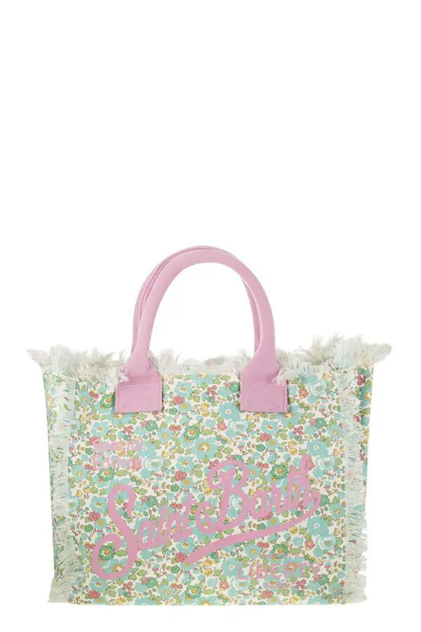 MC2 SAINT BARTH Vanity Canvas Floral Tote - Water Green