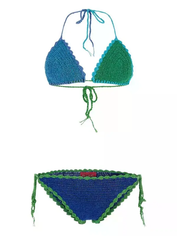 ROSE CARMINE Crochet-knit Bikini - Green