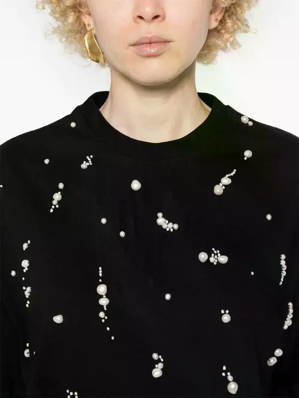 JIL SANDER Pearl-embellished T-shirt