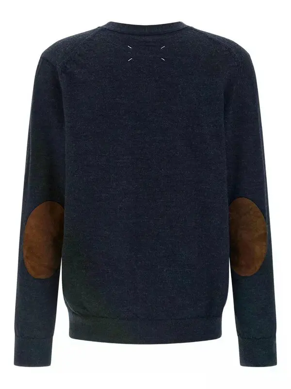 MAISON MARGIELA Elbow-patch V-neck Cardigan - Blue