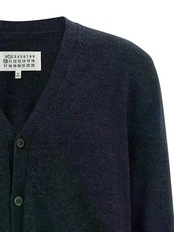 MAISON MARGIELA Elbow-patch V-neck Cardigan - Blue