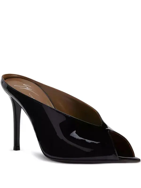 GIUSEPPE ZANOTTI 90mm Intriigo Patent Leather Pointed-toe Sandals