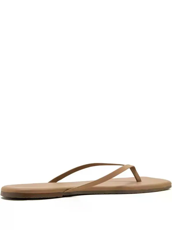 Tkees Leather Square-toe Flat Sandals - Brown