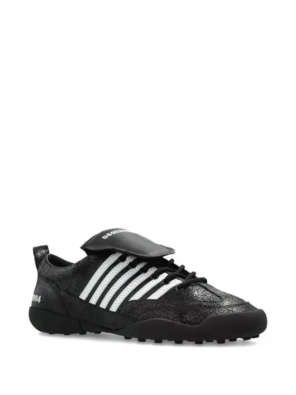 Dsquared2 Stripe-detail Leather Sneakers - Black