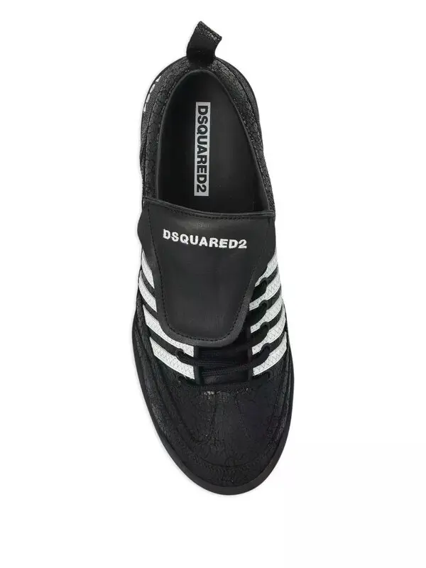 Dsquared2 Stripe-detail Leather Sneakers - Black
