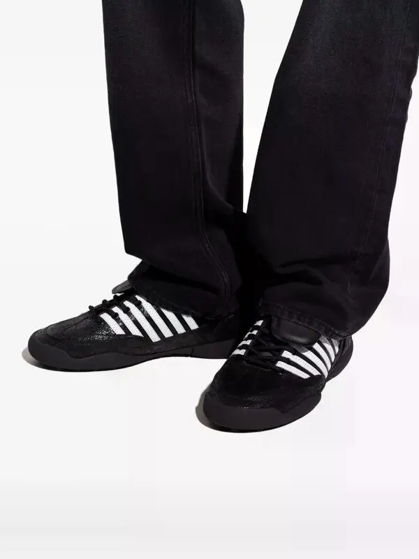 Dsquared2 Stripe-detail Leather Sneakers - Black