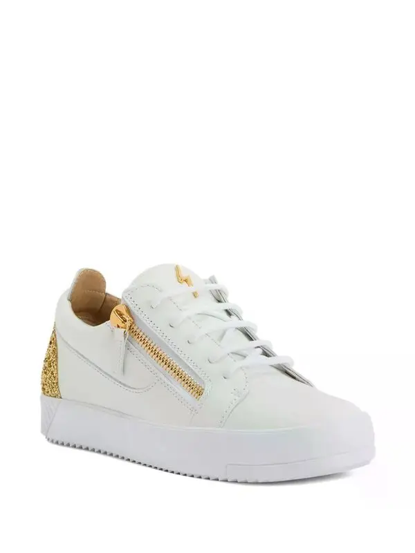 GIUSEPPE ZANOTTI Gail Glitter Panel Sneakers - White