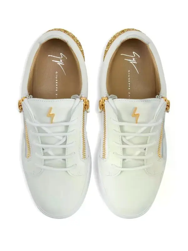 GIUSEPPE ZANOTTI Gail Glitter Panel Sneakers - White