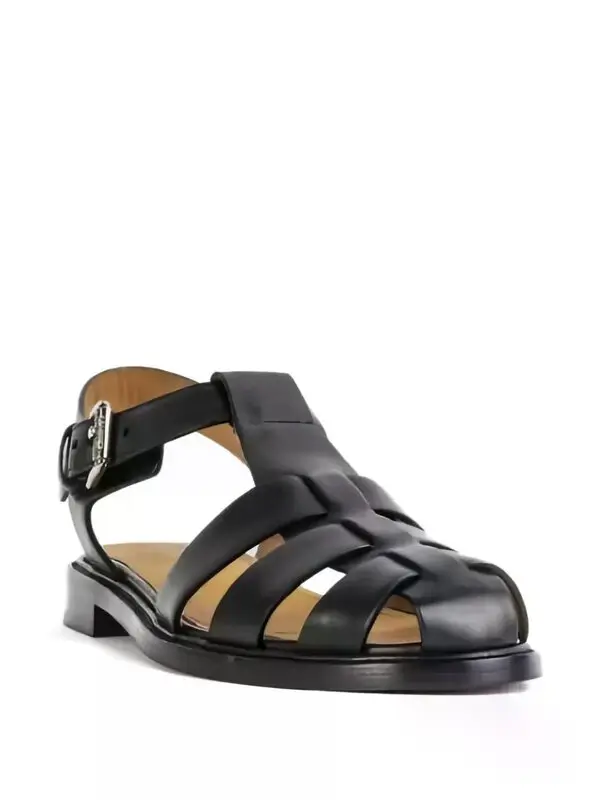 Church's Leather Lattice Flat Sandals
